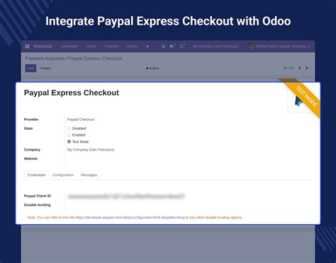 Odoo Website Paypal Express Direct Pay WebKul