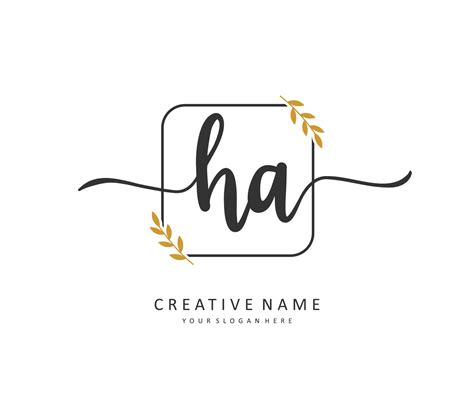 H A Ha Initial Letter Handwriting And Signature Logo A Concept Handwriting Initial Logo With