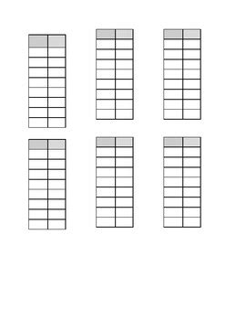 Blank Function Tables