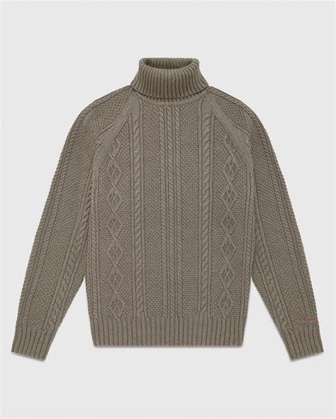 Cable Knit Turtleneck Sweater Taupe Octobers Very Own