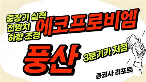에코프로비엠247540 중장기 실적 전망치 하향 조정 풍산103140 3분기가 저점today 증권사 리포트