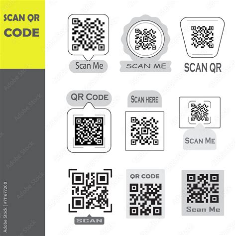 Scan Qr Code Icon Set Digital Scanning Qr Code Qr Code Scan For App