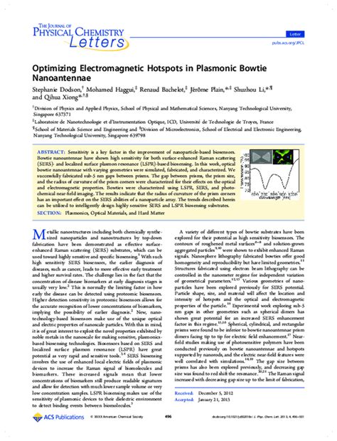 Pdf Optimizing Electromagnetic Hotspots In Plasmonic Bowtie Nanoantennae