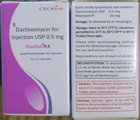 Dactinomycin 0 5 Mg Injection At ₹ 300 Vial Dactinomycin Injection In
