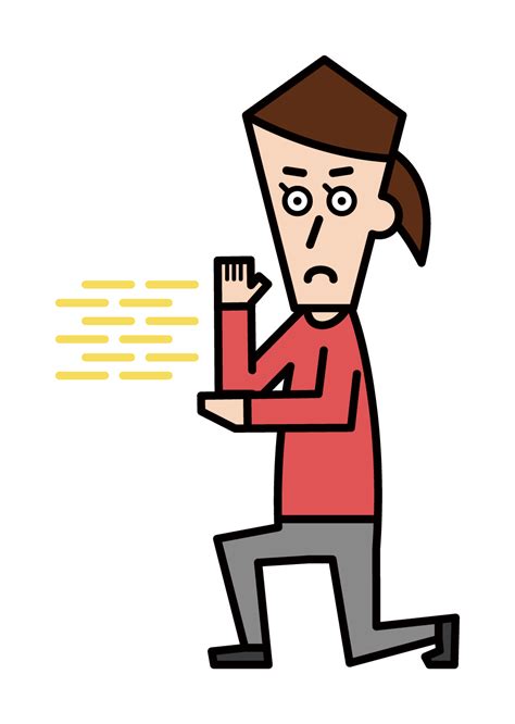 그녀의 손에서 빔을 방출 하는 여자의 그림 무료 일러스트 소재집 Kukukeke