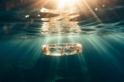 Premium Ai Image Bubble Ring Underwater Ascends Towards The Sun