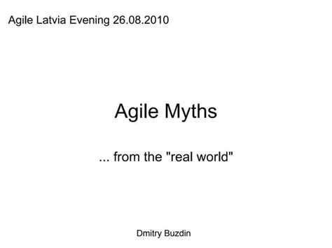 Agile Myths Ppt