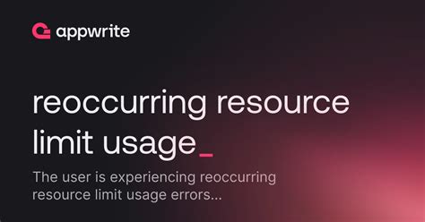 reoccurring resource limit usage - Threads - Appwrite