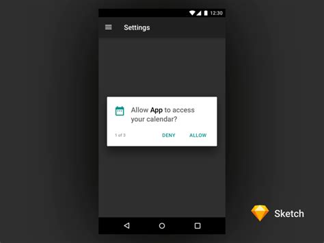 Android Permissions Sketch Template Freebie Download Sketch Resource