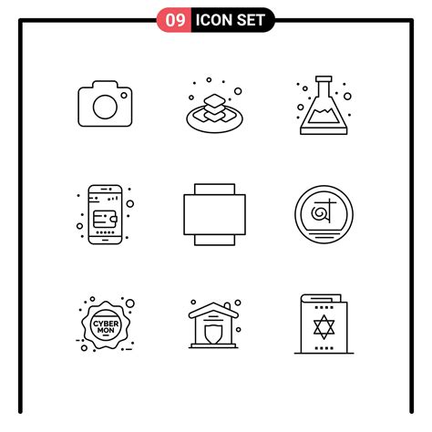 9 Universal Outlines Set For Web And Mobile Applications Bangla Layout Acid Purse Mobile Wallet