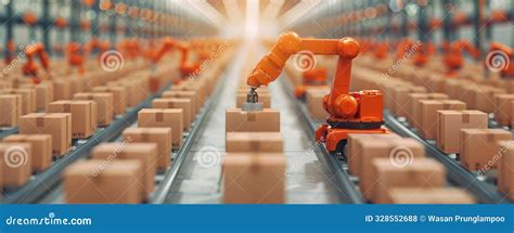 automated warehouse with robots sorting packages automation logistics