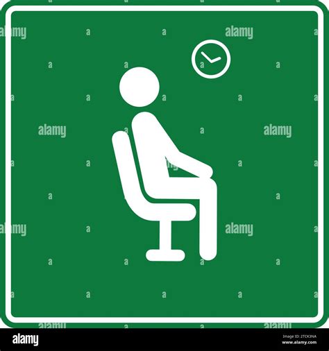 Waiting Symbol Waiting Area Sign Green Color Waiting Room Vector