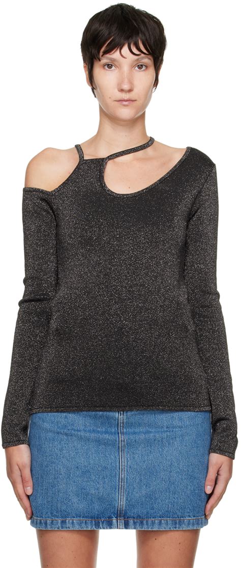 Black Asymmetric Long Sleeve T Shirt By Jw Anderson On Sale