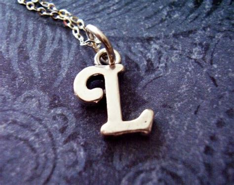 Silver Cursive L Initial Necklace Sterling Silver Cursive Initial L