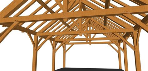 24x36 King Post Truss Pavilion Timber Frame Hq
