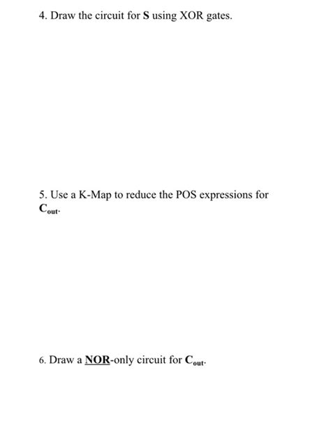 Solved 1 Write The Truth Table For A Full Adder The Inputs