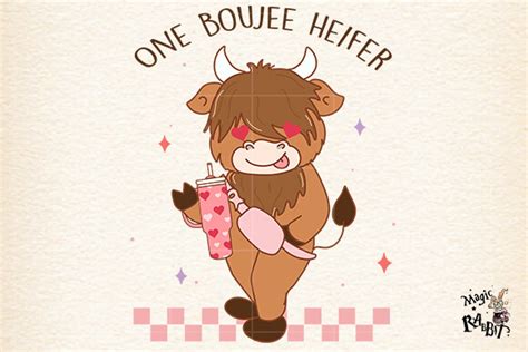 One Boujee Heifer Highland Cow Stanley Graphic By Magic Rabbit