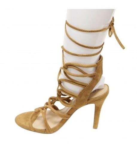 Annie 3 Womens Open Toe Gladiator High Heel Gilly Tie Wrap Suede