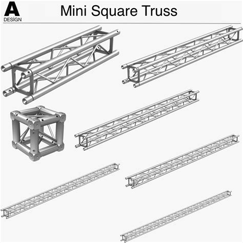 Trusses Square Triangular Beam Bundle 3d Model Collection 129 Pcs Modular