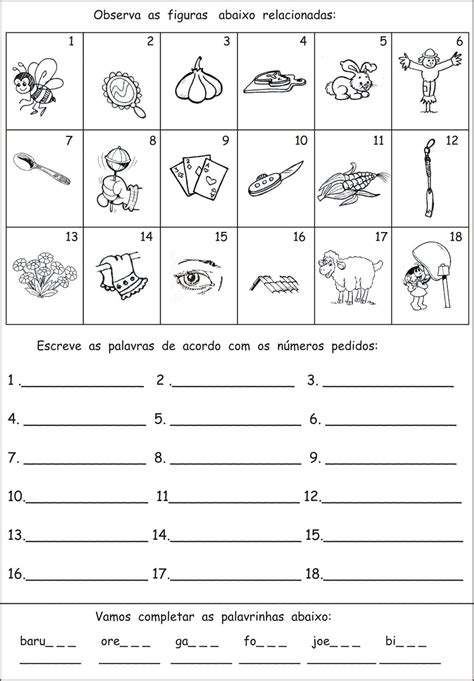 Atividades sílabas complexas em sala de aula