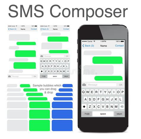 Smart Phone Chatting Sms Template Bubbles Stock Vector Image 40828347