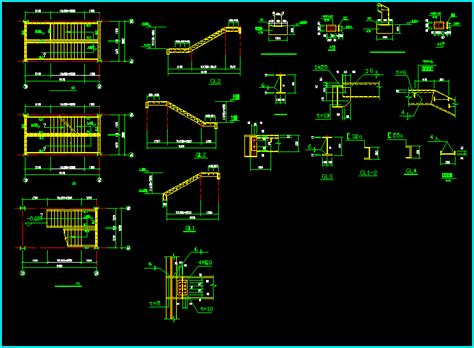 Escalera De Acero En Dwg Librería Cad