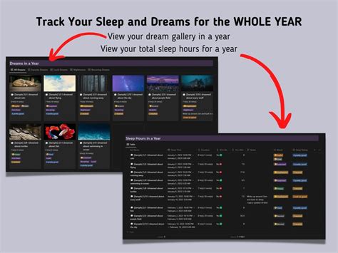 Violet Moon Notion Sleep Tracker Notion Dream Journal Notion Template Sleep Log Notion Dream