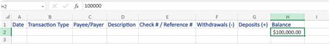 How To Create Checkbook Register In Excel Best Excel Tutorial