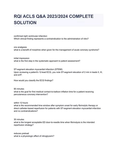 Rqi Acls Qanda 20232024 Complete Solution Rqi Acls Qanda 20232024