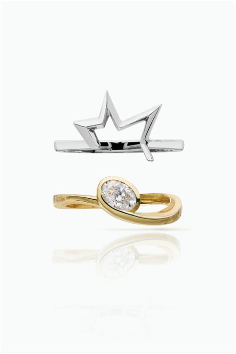 Tula Solitaire Engagement Ring X Titanium Salute Ring Platinum And 18k
