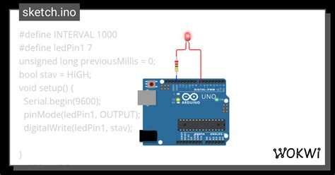 Blikanie Ledky A Vypis Millis Wokwi ESP32 STM32 Arduino Simulator