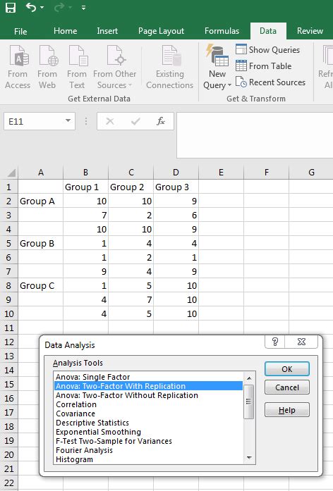 Two Way Anova In Excel Dr Matt C Howard