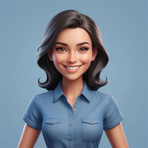 Young Smiling Woman Mia Avatar 3d Vector People Character Illustration