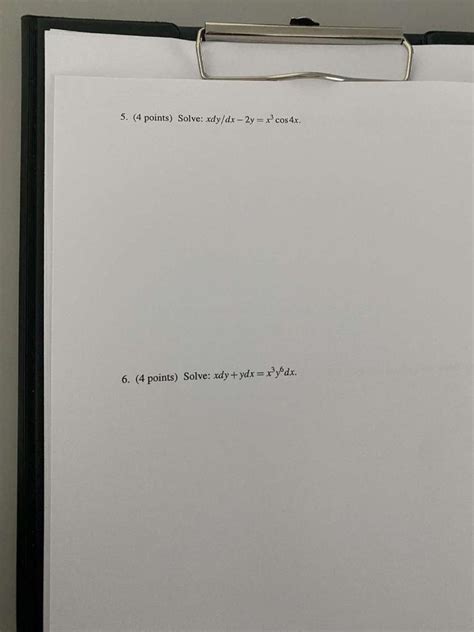 Solved Points Solve Xdy Dx Y X Cos X Points Chegg