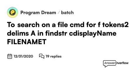 To Search On A File ```cmd For F Tokens2 Delims A In Findstr Cdisplayname