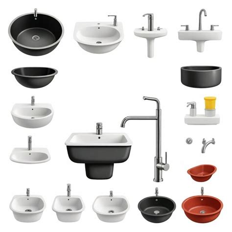 Premium Vector Sink Vector Set White Background Isolated Premium Vector Sink Vector Set White Background Isolated