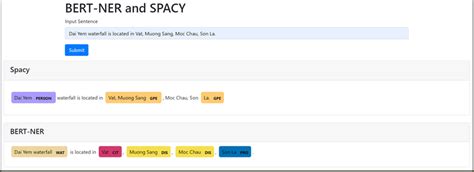 Comparing The Ner Task Between Bert Ner And Spacy In The Sentence “dai