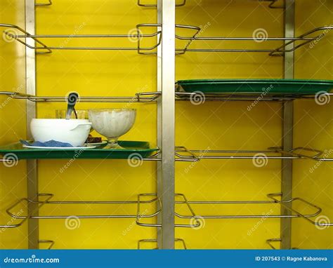 Tray Shelf Stock Image Image Of Cafe Serving Dinnerware 207543