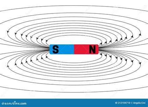 Magnetic Field Illustration With Magnet Bar Stock Vector Illustration