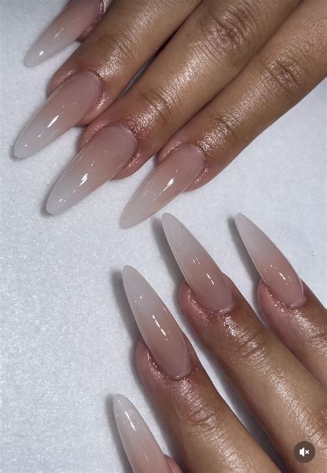 Glow Nails Aycrlic Nails Oval Nails Clear Nails Manicure Makeup