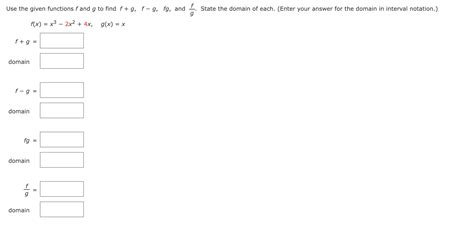 Solved Use The Given Functions F And G To Find Fgf−gfg