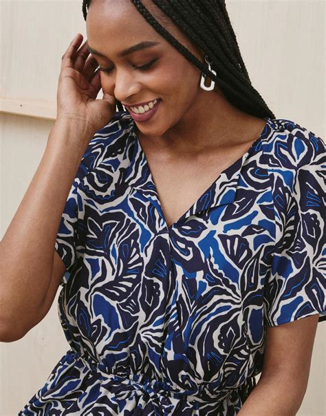 Robe Midi Imprimée Bleu Femme Riu Paris