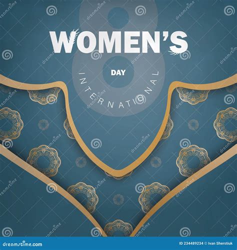 Flyer Template 8 March International Womens Day In Blue Color With