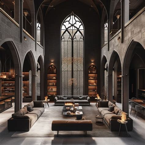 Gothic Architecture Inspired Living Room Interior Design