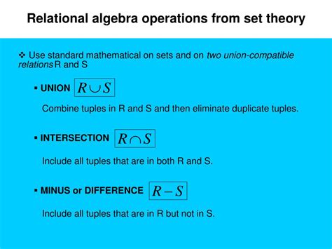 Ppt พีชคณิตแบบสัมพันธ์ Relational Algebra Powerpoint Presentation