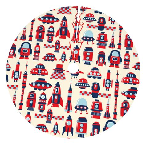 Cauagu 30 Christmas Tree Skirt Rocket Pattern Pattern Christmas Tree