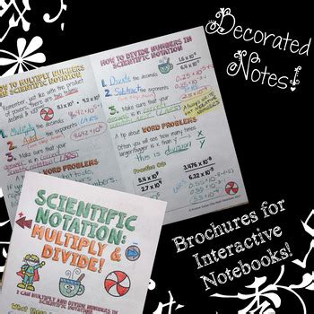 Multiplying Dividing Scientific Notation Decorated Notes Brochure