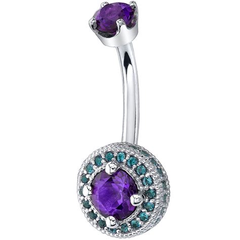 Body Vision Bvla Round Halo With Side Gems Navel Curve In Gold With
