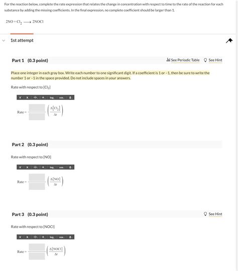 Solved For The Reaction Below Complete The Rate Expression