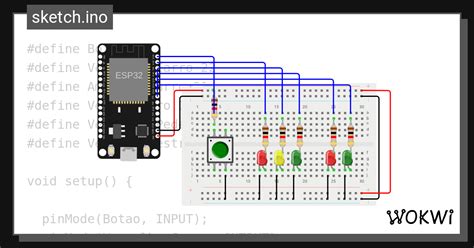 Semaforo De Carro E Pedestre Wokwi ESP32 STM32 Arduino Simulator